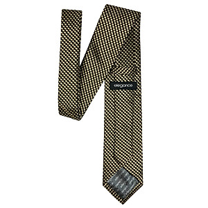 Retreez Wavy Zig Zag Stripe Pattern Woven Men's Tie - Brown