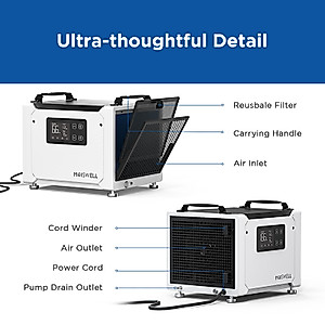 Moiswell 70 Pints Commercial Dehumidifier with Pump, Portable Crawl Space Dehumidifier for Basement and Home, Energy Star Most Efficient Certified, Automatic Defrost