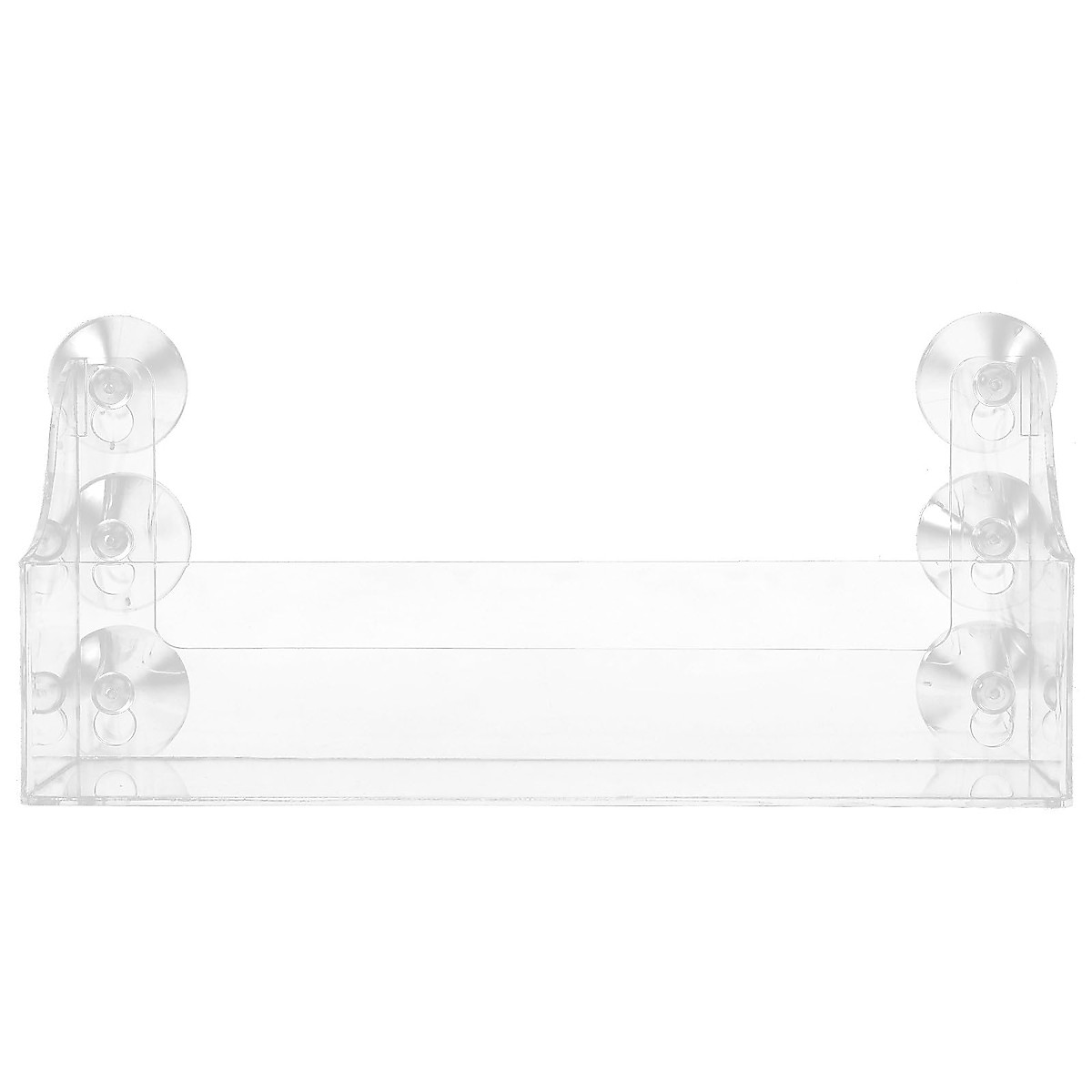 Clear Organizer Box Acrylic Floating Wall Shelf Wall Mounted Bathroom Suction Cup Window Shelf for Indoor Plants Garden 14.7 35.7cm Clear Shelves