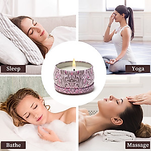 Scented Candles 2 Pack 2.5 oz Aromatherapy Jasmine and Vanilla Candles Set, Stress Relief Candles Gifts for Women, 12 Hour Burn Time, Portable Home Tin Jar Candles for Travel, Spa, Bath