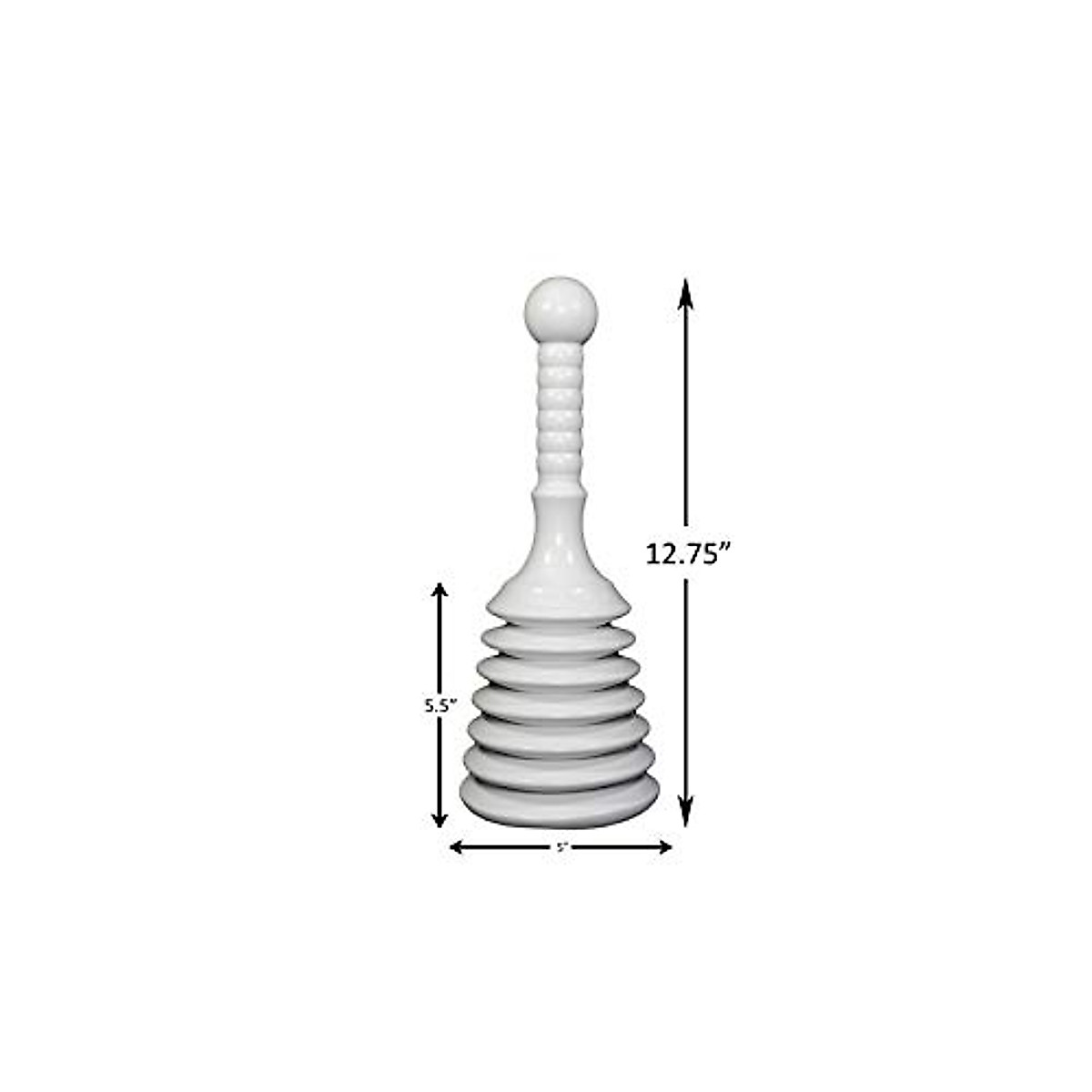 Master Plunger MPS4-4 Sink & Drain Plunger for Kitchen Sinks, Bathroom Sinks, Showers, and Bathtubs. Small and Strong Design with Large Bellows Commercial & Residential Use, White