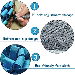 NEECONG Dog Snuffle-Mat Slow-Feeder-Bowl - Simulating Grassland for Boredom, Encourages Natural Foraging Skills for Pet, Treat Indoor Outdoor Stress Relief（Blue）