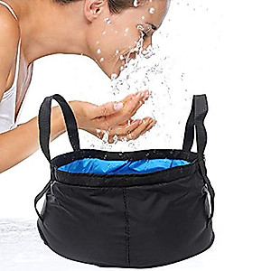 HipierFx 10L Collapsible Bucket Compact Portable Folding Water Container Wash Basin Lightweight & Durable for Outdoor Traveling Hiking Fishing Gardening Camping