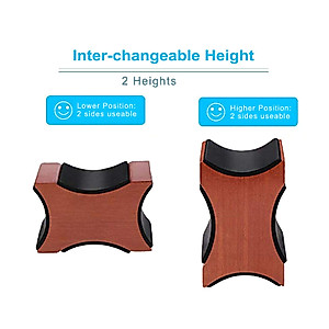 Guitar Neck Rest, Electric Acoustic & Bass Guitar Support Pillow for Changing Strings, String Instrument Wooden Neck Craddle, Luthier Repair Setup Tool 3.74x2.48x2.4inch, Burgundy