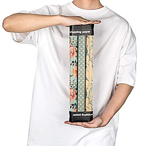 RUSPEPA Wrapping Paper Rolls with Tags, Jute String - 17 inches x 10 feet per Roll, Total of 3 Rolls, Spring