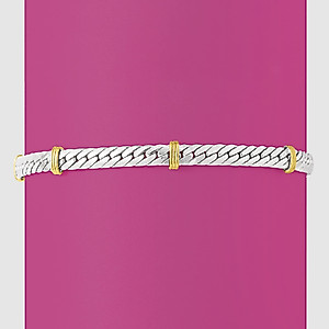 Ross-Simons Sterling Silver and 14kt Yellow Gold Cuban-Link Bracelet. 7 inches