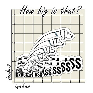 Akira Draggin' Ass Sticker, Blue Collar Sticker, Lineman Hard Hat Sticker, Electrician Sticker, Cute Dog Sticker, Water Assitant Die-Cut Dad Decals for Laptop, Phone, Water Bottles, Kindle Sticker