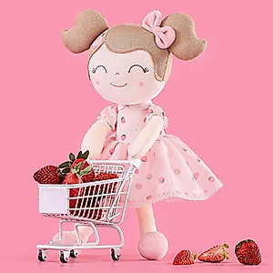 Gloveleya Baby Girl Gift Soft First Baby Doll Plush Doll Strawberry Pink 16" w/Gift Box…