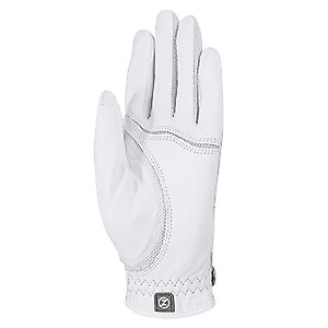 Zero Friction Ladies Cabretta Elite Golf Glove, Left Hand, White, One Size