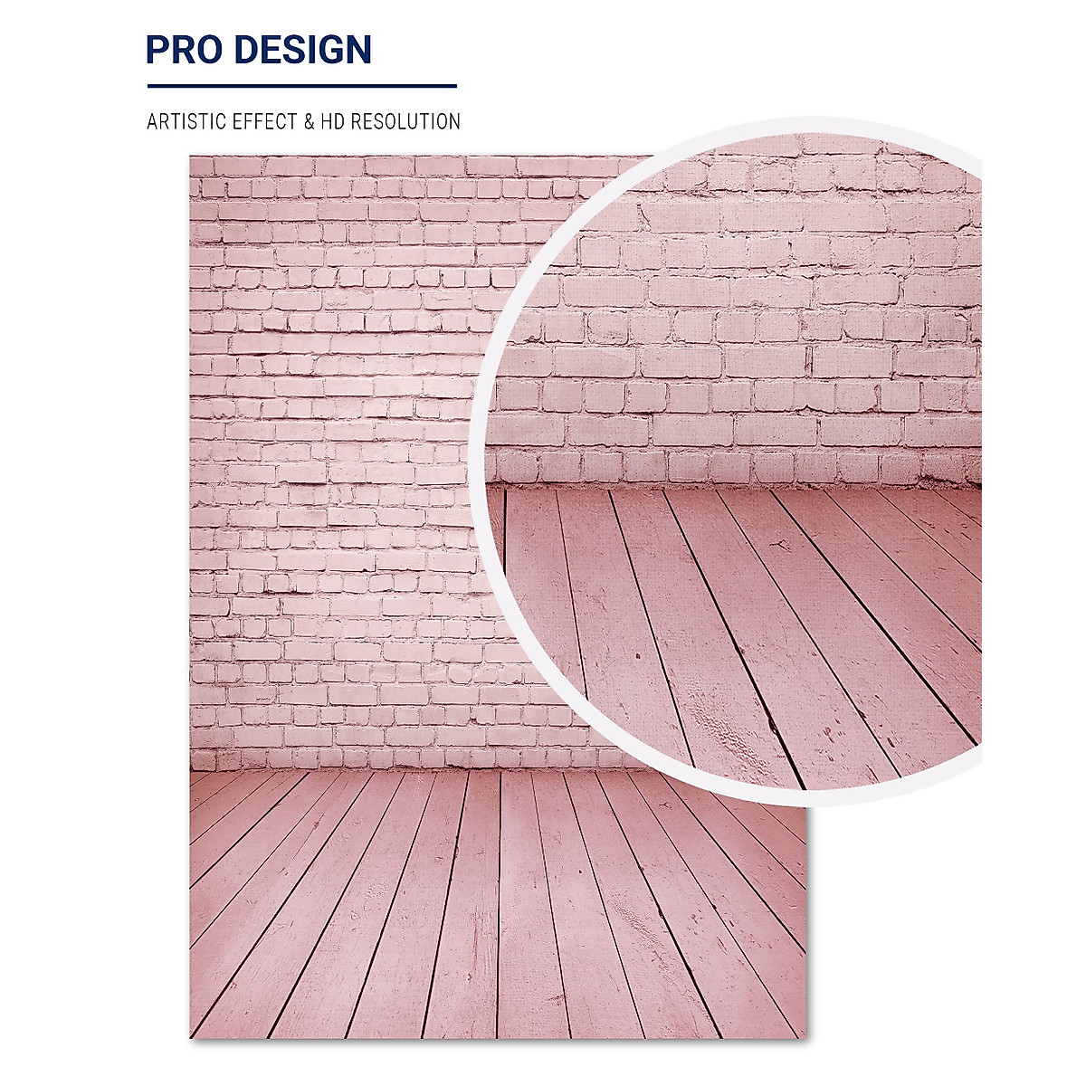 Allenjoy Pink Brick Wall with Wood Floor Photography Backdrop 5x7ft Newborn Baby Girl Valentine's Photoshoot Kids Day 1st Birthday Cake Smash Background Portrait Photo Studio Booth Props