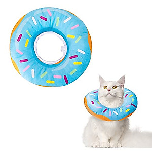 Cat Cone Collar Soft, Nobleza Adjustable Cute Donut Pet Recovery Collar for Wound Healing, Comfy Alternative Elizabethan Collar Medical Neck Pillow After Surgery for Cat, Kitty, Puppy, Small Dog