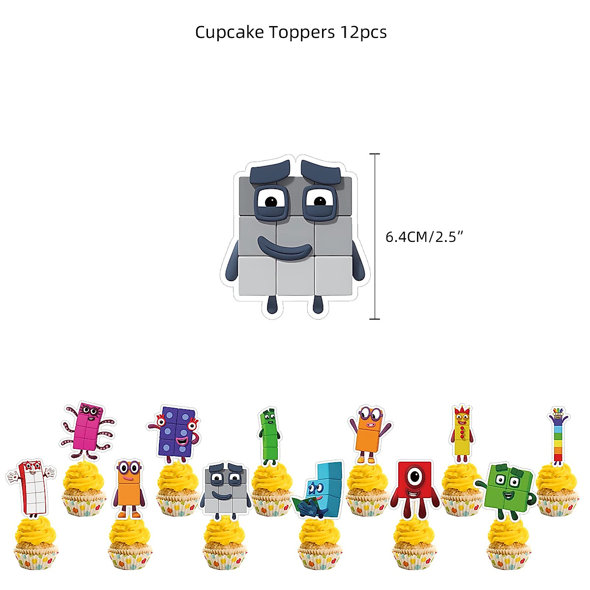 Number Birthday Party Supplies,Number Theme Including Cake caps,Cupcake caps,Flags,Latex Balloons,It is Very Suitable for Boy's and Girl Themed Birthday Party Supplies.