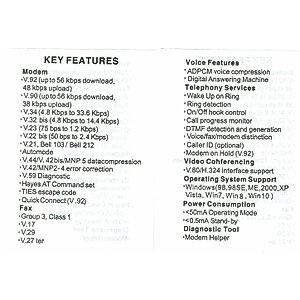 USB 56K External Dial Up Fax Data Modem Windows 10 / 8 / 7 / XP / Vista