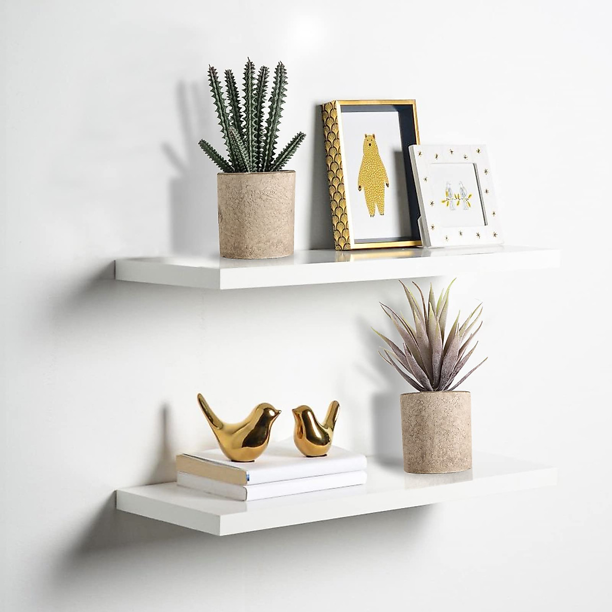 WUKOKU 4 PCS Small Fake Succulents Plants in Ceramic Pots Mini Artificial Potted Succulent Decoration for Desk, Shelves, Office and Home