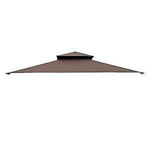 APEX GARDEN Replacement Canopy Top CAN ONLY FIT for Model #L-GZ238PST-11 8' X 5’ Bamboo Look BBQ Grill Gazebo (Canopy Top Only) (Brown)