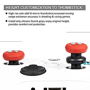 Playrealm FPS Thumbstick Extender &Texture Rubber Silicone Grip Cover 2 Sets for Xbox Series X/S & Xbox One Controller(Joker Red)