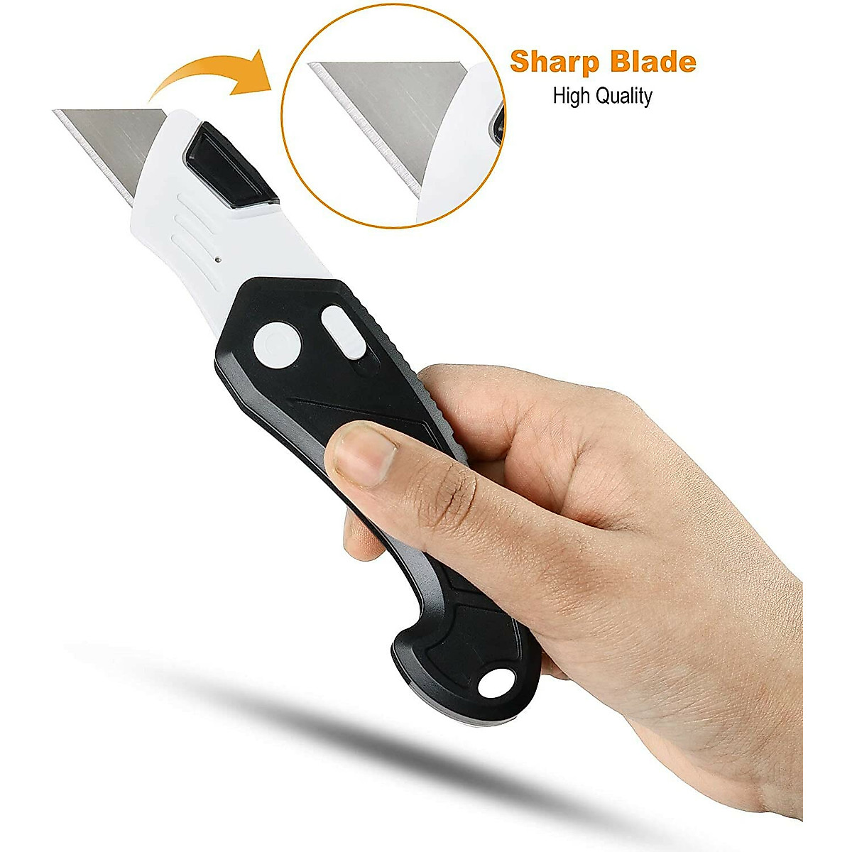 VIP Home Essentials Lightweight Strong ABS Plastic Folding Utility Box Cutter (6, Green)