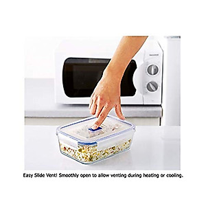 Luminarc Pure Box Active Glass Food Storage Container with Sliding Vent Lid (Rect. 8.3 Cups / 2L)