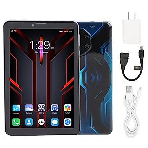 PUSOKEI Android Tablet, 7in 1080P IPS Touch Screen, 4GB RAM 32GB ROM, MT6592 8 Cores CPU, HD Dual Camera, Bluetooth 5.0, Dual Band WiFi, Dual SIM Slot, 6000mah Battery(Bright Blue)