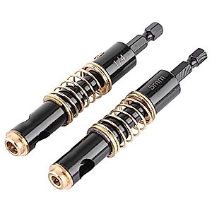 2pcs 5mm&1/4" Black Hinge Drill Bits Reaming Drilling Wood Plastic 1/4inch Hex Shank for Woodworking DIY(2pcs Combination)