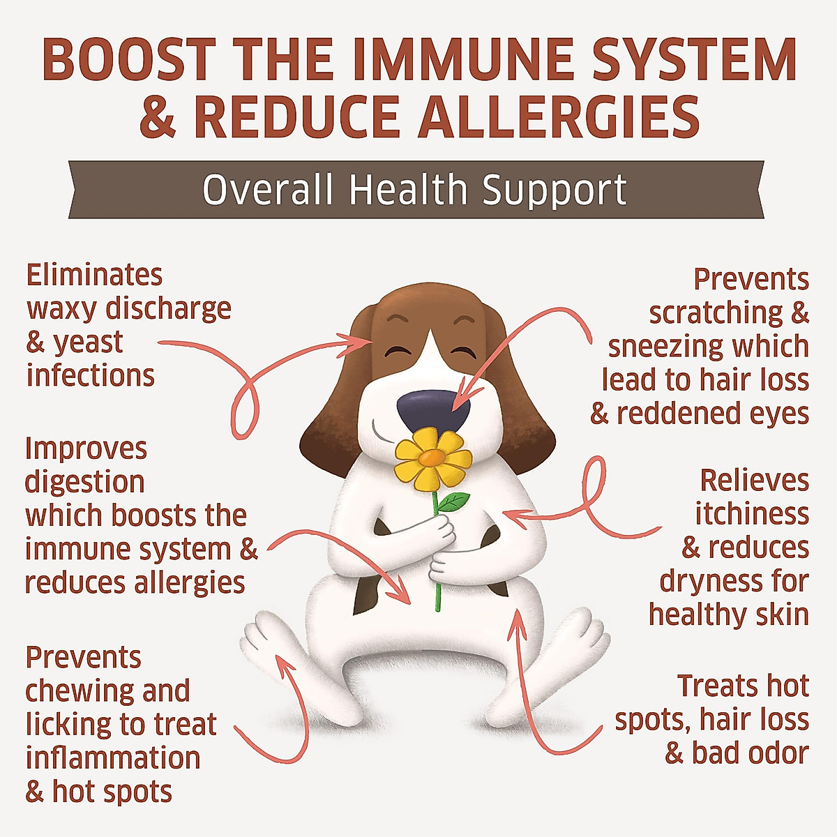 Dog Allergy Relief - Dog Allergy Chews - Itch Relief for Dogs - Anti Itch for Dogs - Dog Itchy Skin - Dog Allergy Support - Treats Hot Spots - Healthy Skin & Coat - Immune Health Supplement - 120 Ct