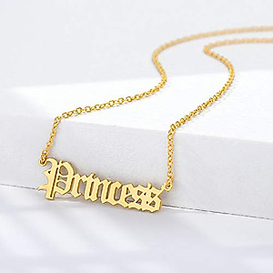 CUSTOM CUFF GIFTS Name Necklace Personalized with Birthstone Gold Plated Nameplate Necklace Name Necklace for Women