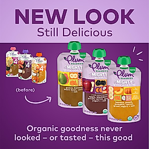 Plum Organics Mighty 4 Organic Toddler Food - 4 Food Group Blend Variety Pack - 4 oz Pouch (Pack of 18) - Organic Fruit and Vegetable Toddler Food Pouch (Amazon Exclusive)