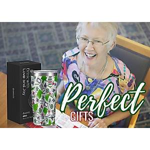 Onebttl Mahjong Gifts for Women/Men, Funny Gifts for Mahjong Lovers, 20oz (590ml) Insulated Stainless Steel Cup, Birthday, Christmas -White