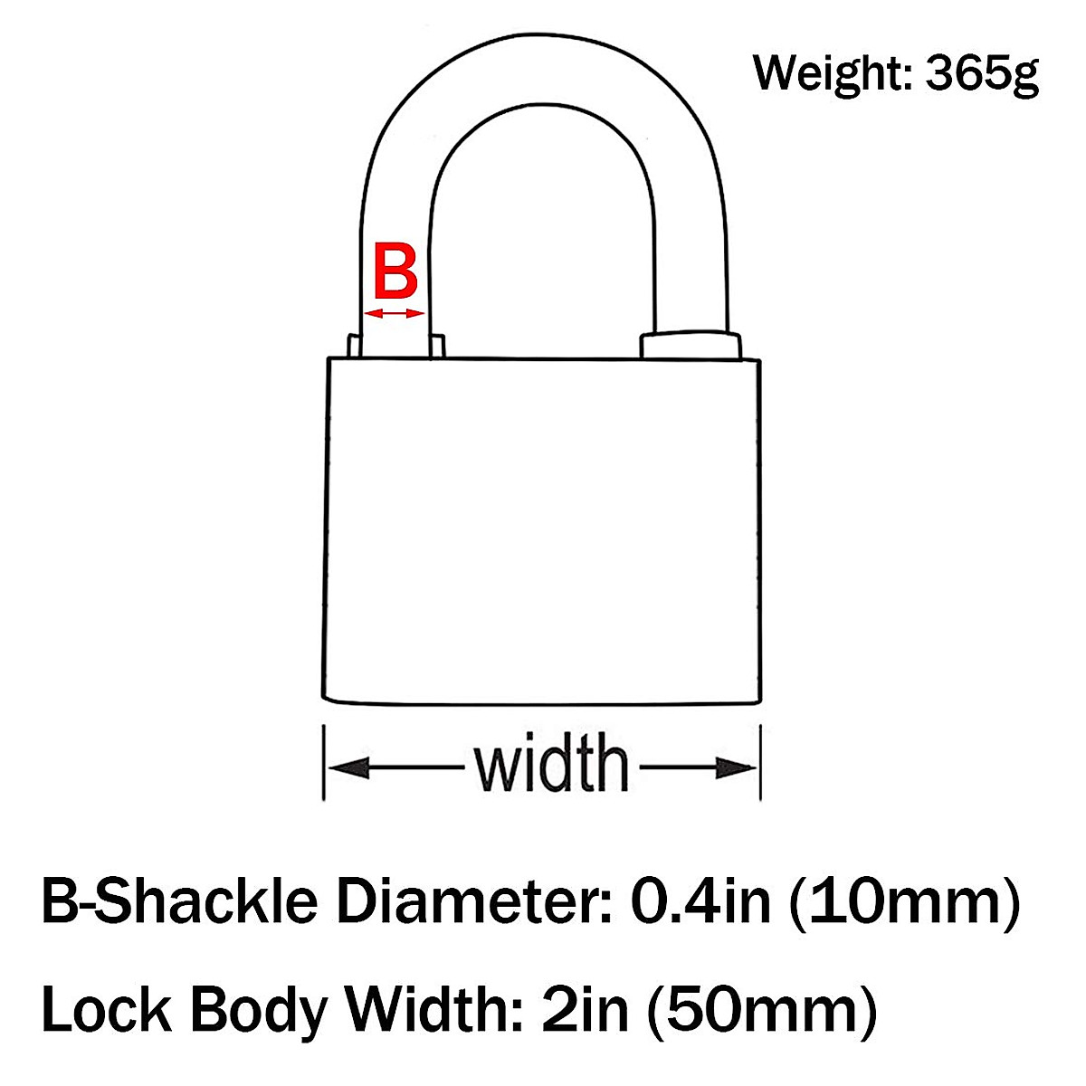 2in Hardened Keyed Hardware Padlock with 4 Special Keys