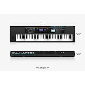 Roland Juno DS-88 Synthesizer Bundle with Sustain Pedal, Adjustable Stand, Bench, Dust Cover, Austin Bazaar Instructional DVD, Online Piano Classes, and Polishing Cloth
