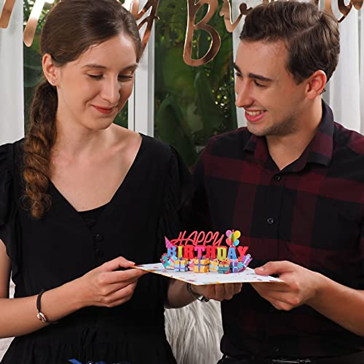 Paper Love Happy Birthday Pop Up Card, For Adults and Kids - 5" x 7" Cover - Includes Envelope and Note Tag