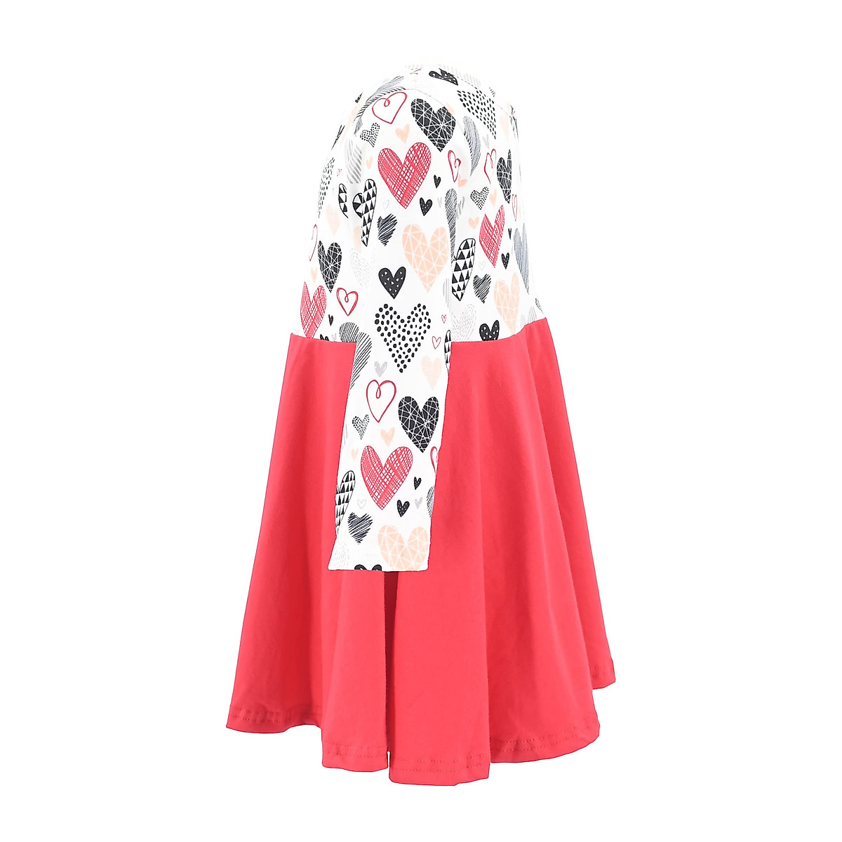 Unique Baby Girls Valentines Day Fashion Hearts Tutu Dress (8Y, Red)