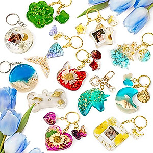 Mocoosy 182Pcs Resin Molds Silicone Kit for Beginners, 32 Cavities Pendants Molds for Epoxy Resin Casting, Variety Shaped Keychain Making Set DIY Ornaments Crafts Supplies