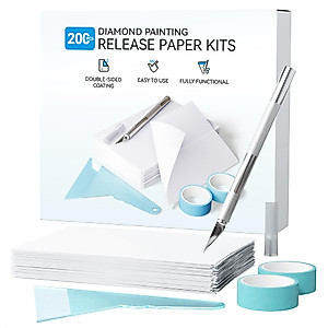 ARTDOT 200-Piece Double-Sided Non-Stick Release Paper for Diamond Art Kits, 15x10 cm Thickened Cover Replacement Paper as Diamond Painting Accessories and Tools
