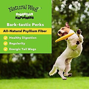 Natural Wag Digestive Happiness for Digestion & General Health Supplement for Dogs - Psyllium Husk Fiber - Relieve Digestive Conditions, Optimize Stool, and Improve Health