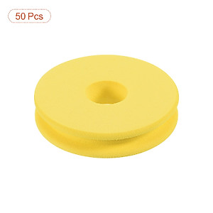 PATIKIL 2.24 Inch Fishing Line Spool, 50 Pack EVA Foam Fishing Winding Board Plates Fly Fishing Gear Organizer for Fishing Line Storage, Yellow