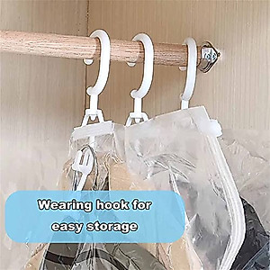 HAGUAN Hanging Vacuum Storage Bags, Reusable Space Saver Vacuum Storage Bags for Clothes, Hanging Storage Bags Vacuum Sealed for Home and Closet Organization (5PCS,L (67 * 110cm))