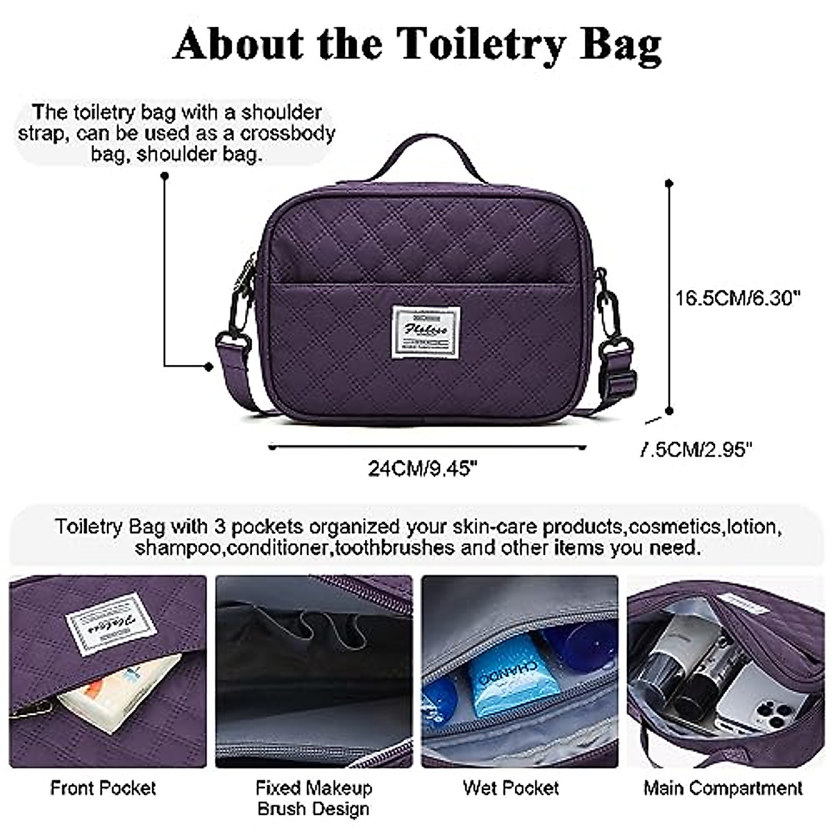 Travel Duffel Bag with Shoes Compartment, Weekender Overnight Bag for Women,Carry on Personal Item Bag,Gym Bag with Toiletry Bag