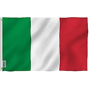 Anley Fly Breeze 3x5 Foot Italy Flag - Vivid Color and Fade proof - Canvas Header and Double Stitched - Italian Flags Polyester with Brass Grommets 3 X 5 Ft