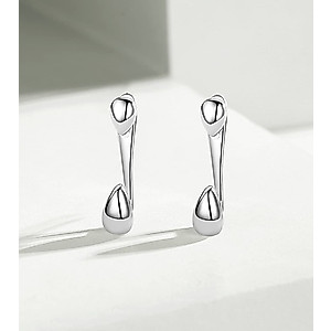 SLUYNZ 925 Sterling Silver Jacket Earrings Studs for Women Teens Droplet Front Back Earrings (A-Silver)