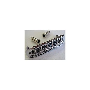 Fender Adjustable Saddle Bridge with Thimbles for Mustang Japan Jaguar and Jazzmaster Guitar, Chrome