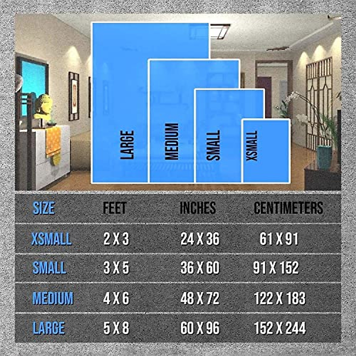 Rustic Lodge Bear, Bear Rugs for Cabin, Living Room, Deer Rug Bedroom Carpet Soft Large, Easy to Clean, Washable Rug, 2x3 ft DS8