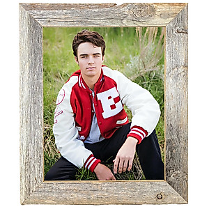 BARNWOODUSA Farmhouse 16x20 Picture frame 1 1/2 inch Molding 100% Reclaimed Wood Rustic Natural Weathered Gray