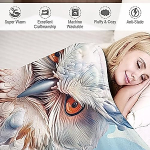 JHION Fantasy Bird Blanket, Fleece Flannel Cozy Throw Blankets, Breathable Lightweight Warm Bed Blanket All Season Blanket for Couch Bed Sofa 50"x60"