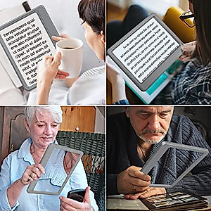 NZQXJXZ Large 5X Full Book Page Magnifying Glass for Reading Viewing Area Magnifier Lightweight Handheld Magnifier for Small Prints Seniors and Low Eyesight Person Gray