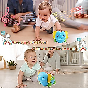 Baby Toys 6 to 12 Months,Toddler Toys,Star Projector Crawling Elephant Toys for 1-2 Year Old Boys Girls,Tummy Time Toys with Music,3 6 9 12-18 Months Babies Girl Toys,1 Year Old Boy Girl Birthday Gift