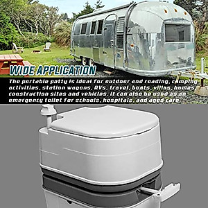 TPS Power Sports Portable Toilet Flushing Splash-Free Dumping Camping Toilet Anti-Leak Water Pump Large Capacity Waste Tank Travel Toilet Quick and Easy Setup