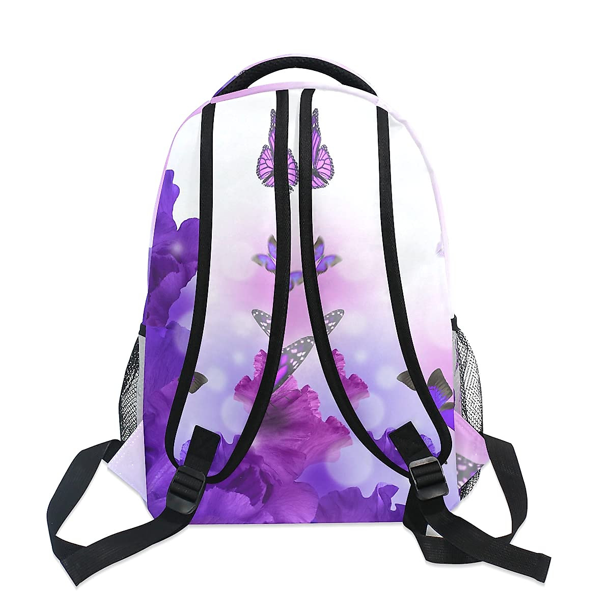 ALAZA Butterfly Purple Flowers Backpack for Girls School Backpack Kids Bookbag 3rd 4th 5th Grade Elementary Students Daypacks