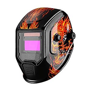 DEKOPRO Welding Helmet Solar Powered Auto Darkening Weld Hood Wide Shade 4/9-13 for TIG MIG ARC Welder Mask