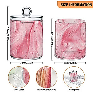 SUABO Plastic Jars with Lids,Pink MarbleStorage Containers Wide Mouth Airtight Canister Jar for Kitchen Bathroom Farmhouse Makeup Countertop Household,Set 4